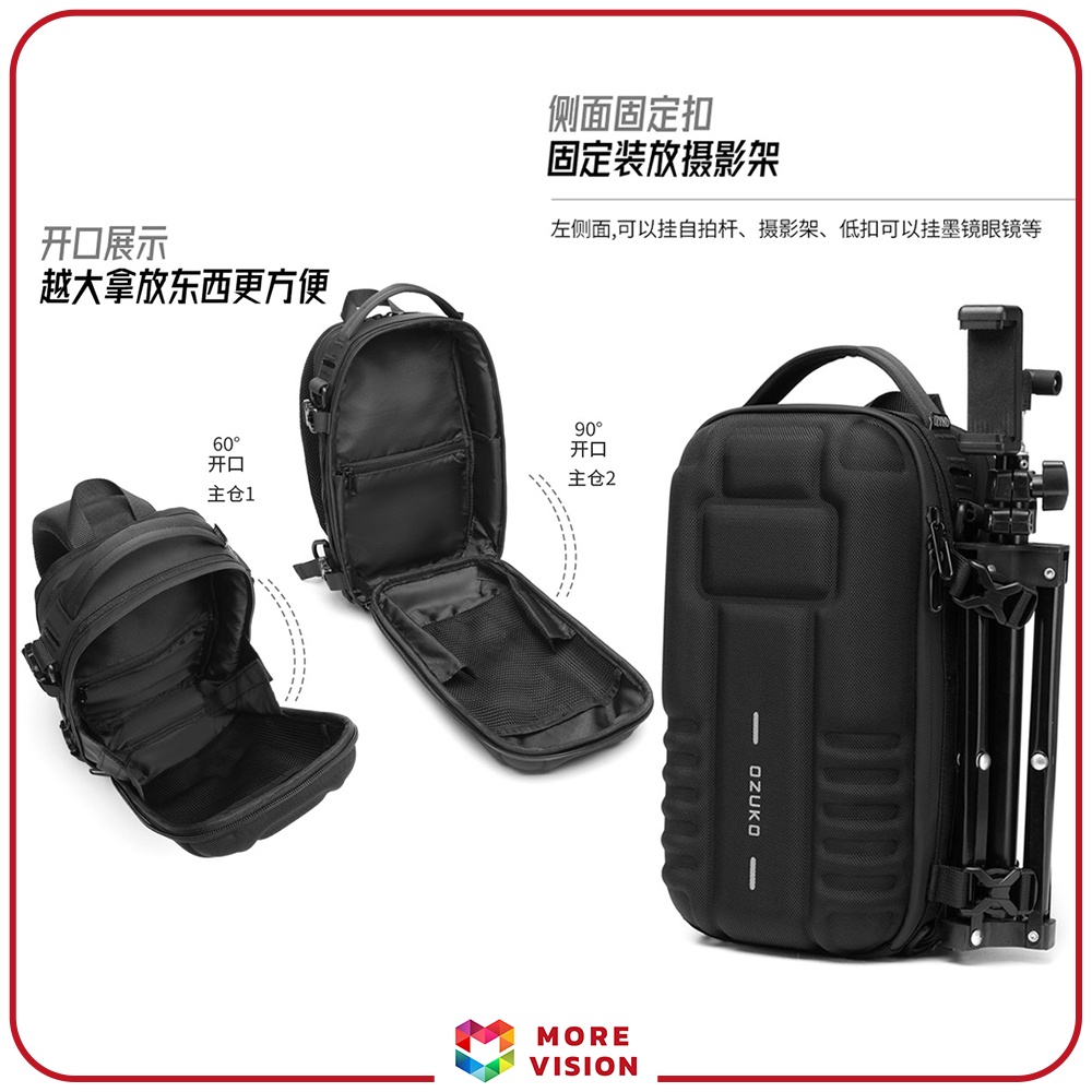 OZUKO Hard Shell Men Chest Shoulder Crossbody Bag Outdoor Sports ...