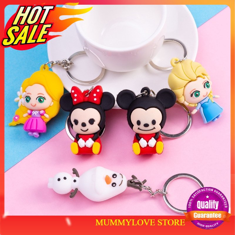QC 3D Cute Cartoon Princess Mickey Key Pendant Toys Key Chain for Kids ...