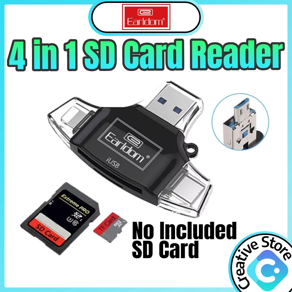 earldom TF SD Card memory card reader adapter connector support USB ...