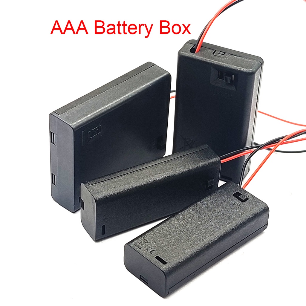 AAA Battery Holder Case Box with Leads with ON/OFF Switch Cover 2 3 4 ...