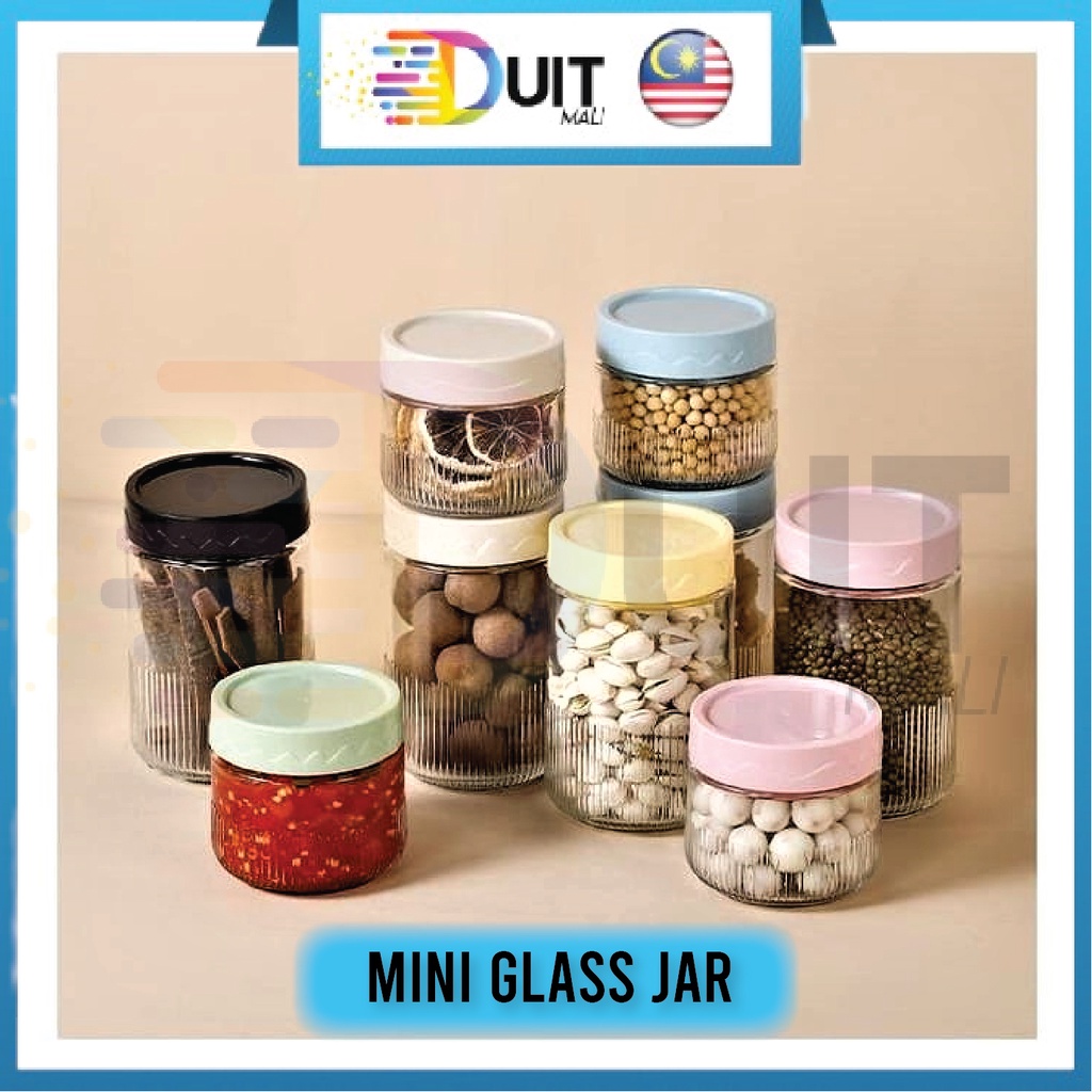 DM Mini Food Storage Snack Candy Jar Glass Container Kitchen Seasoning ...