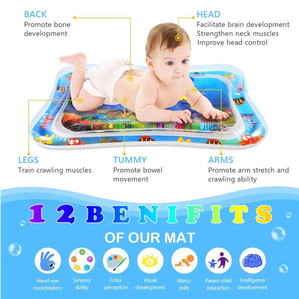 Ready - Baby Water Play Mat Inflatable Activity Center Promoting Baby ...