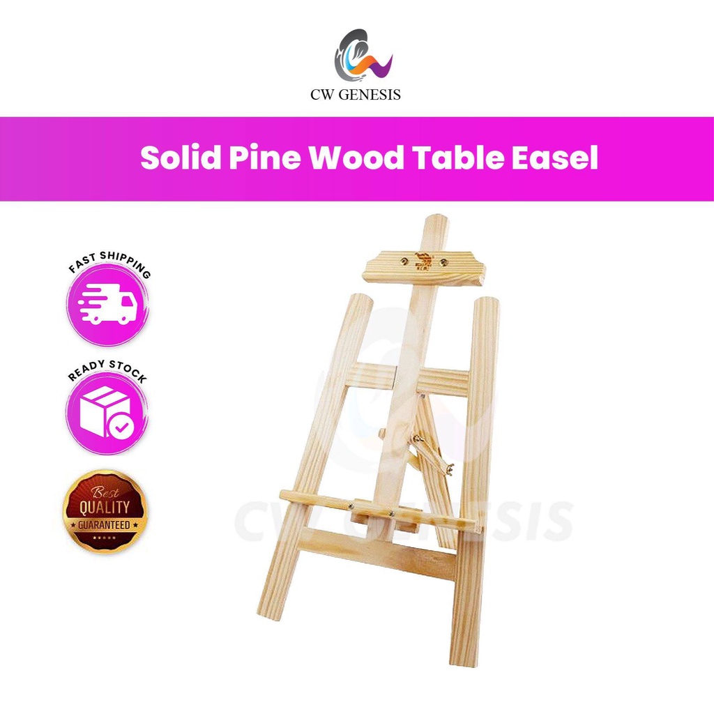 【CW】60cm Solid Pine Wood Table Easel 台式松木实木画架 Stand Display Drawing Stand Stand Lukisan Alat ...