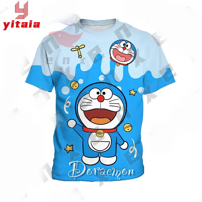 Doraemon Children's Shirt Boy Girl Printed T-shirt Cartoon Cute Fashion ...