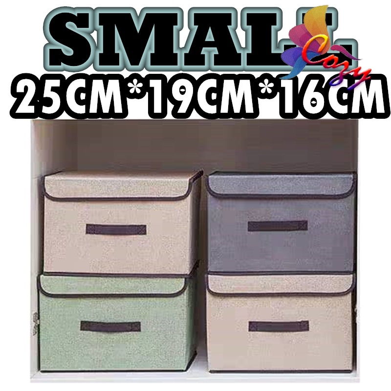 (1 PCS) Small Linen Storage Box Storage Box Foldable Wardrobe Clothes ...
