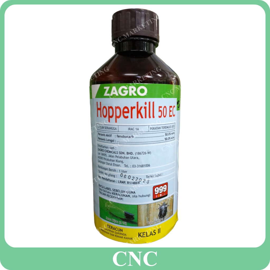 1L Hopperkill 50EC Fenobucarb 50% Carbamate Bena Perang Hijau Putih Racun Serangga Insecticide ...