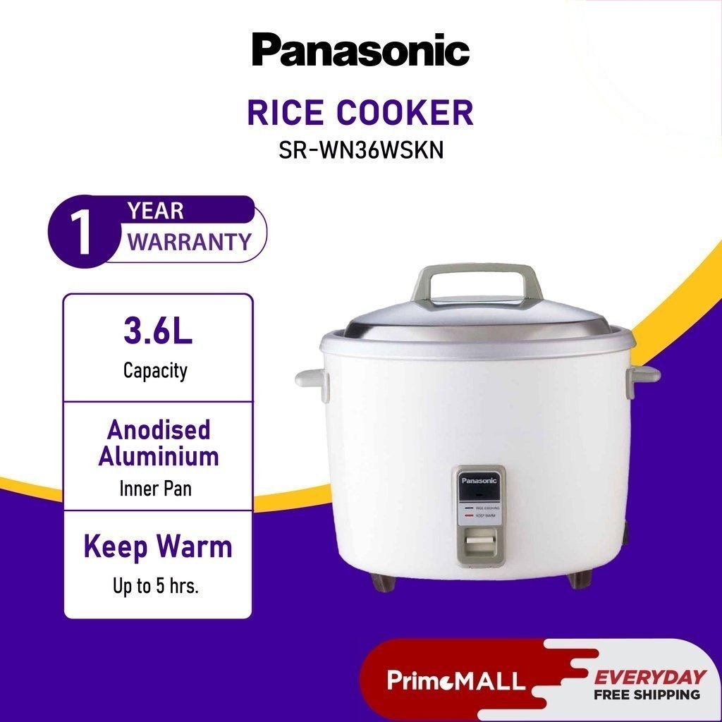 PANASONIC SR-WN36 LARGE 3.6L CONVENTIONAL RICE COOKER SR-WN36WSKN ...