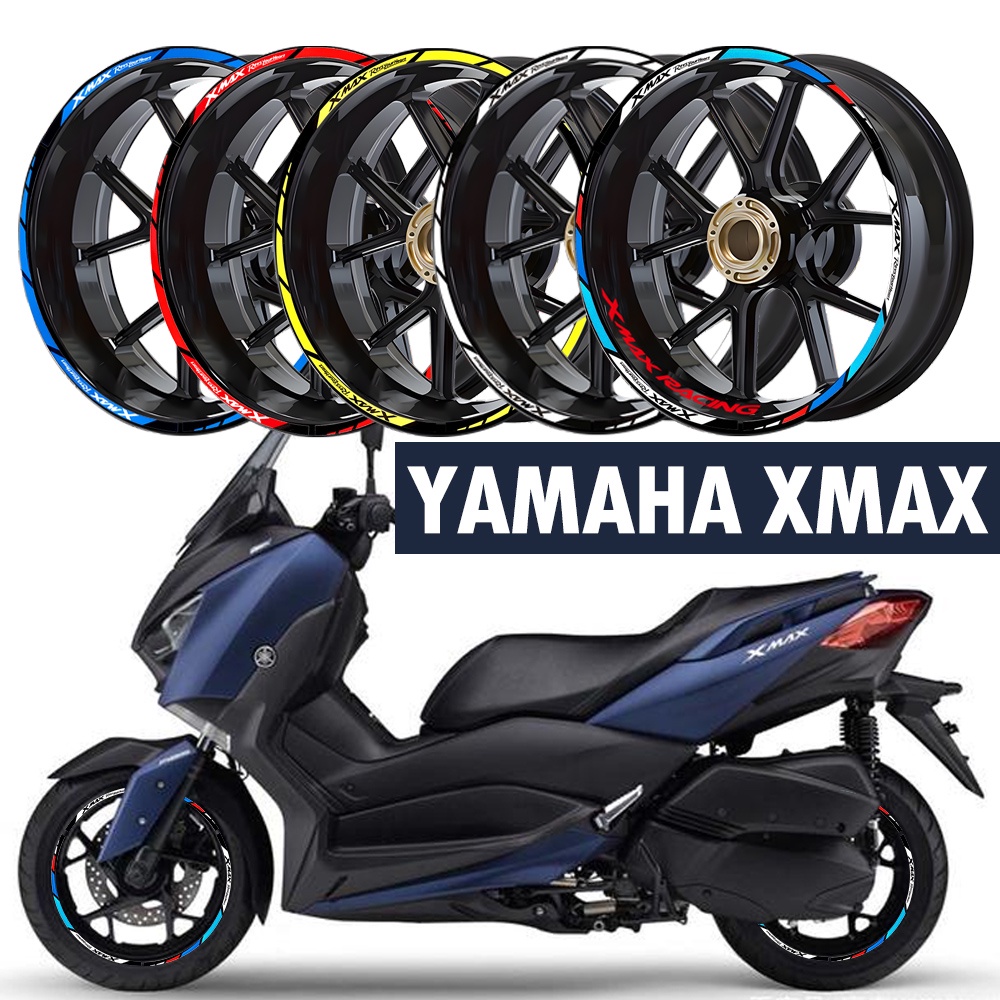 For Yamaha Xmax 15'' 14'' Motorcycle Wheel Hub Rim Stripe Stickers ...