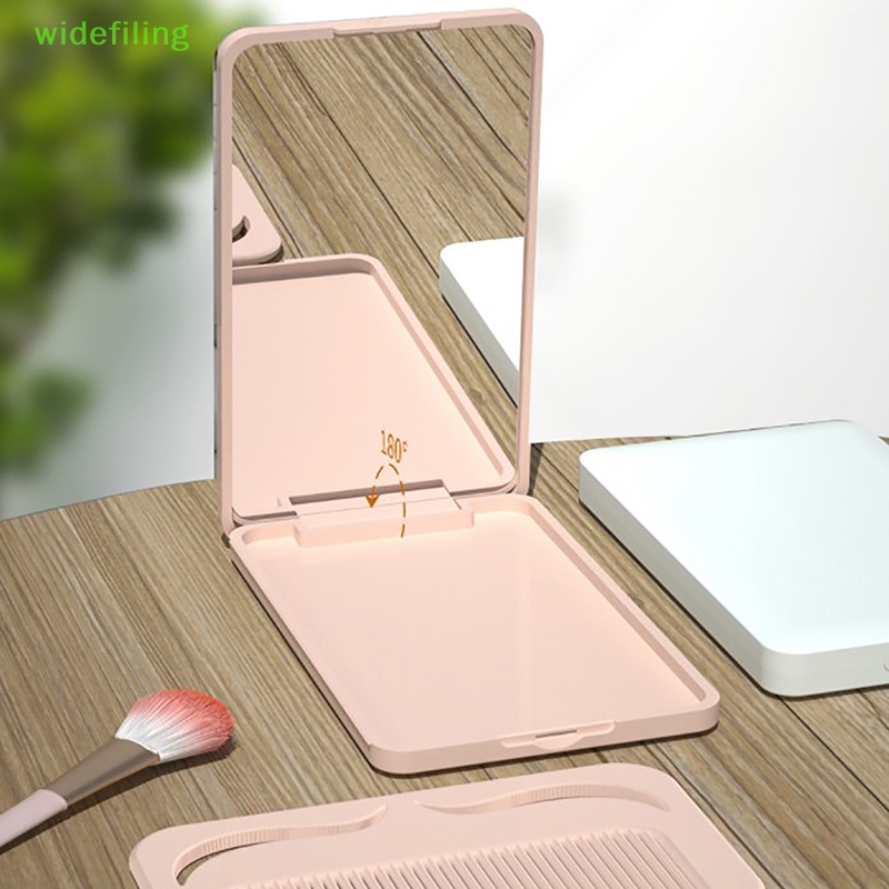 widefiling Small Mirror Comb Set Solid Color Fashion Portable Fold ...