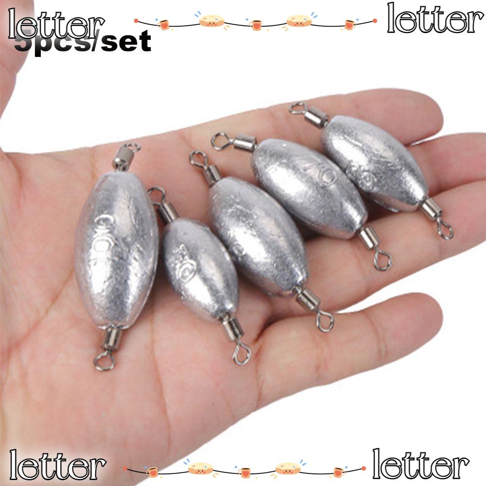 LETTER 5PCS High Quality Olive Shaped Additional Weight Sinker Fishing Lead fall Weights Round ...