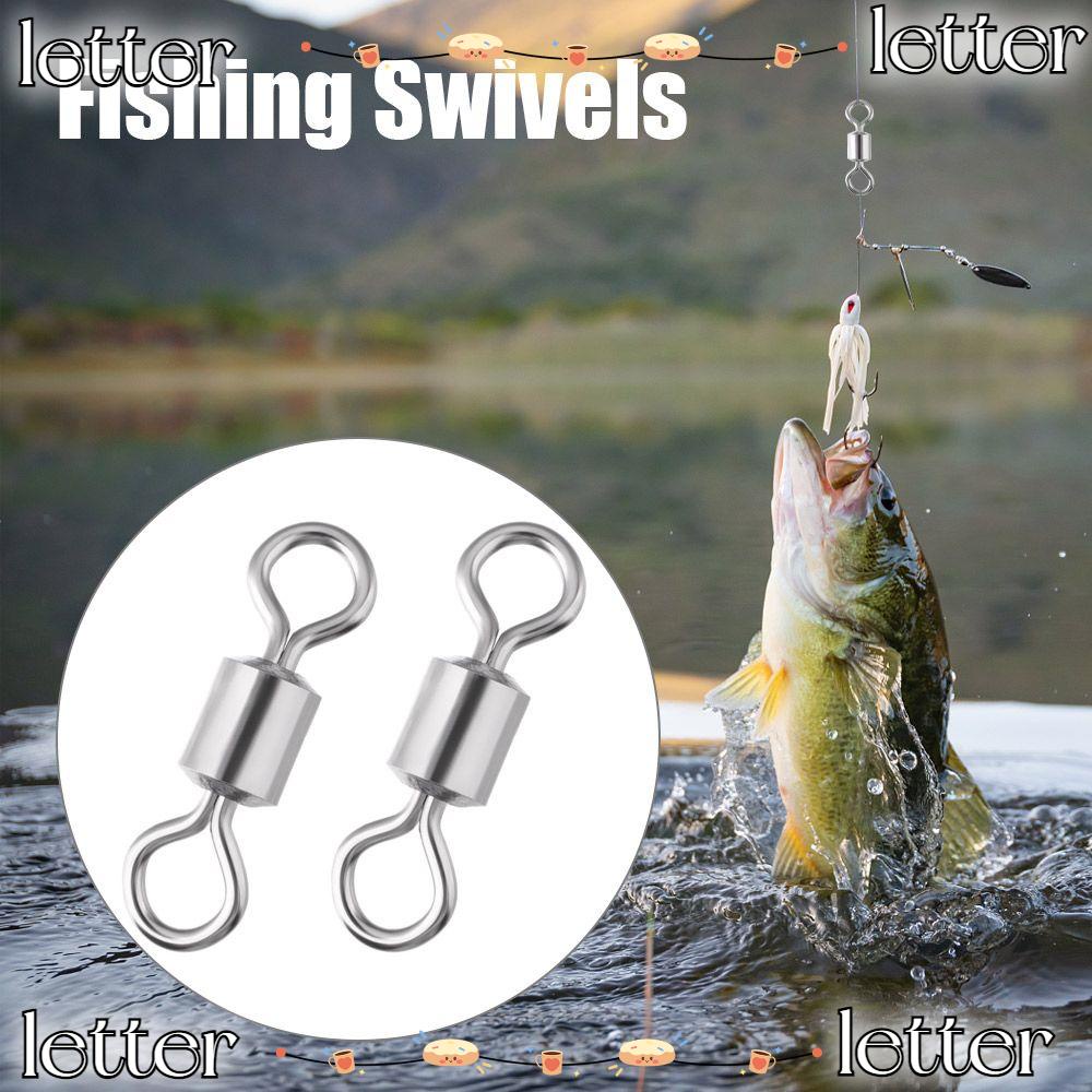 LETTER 100pcs/lot Multi Sizes Fishing Rolling Swivel Connector High ...