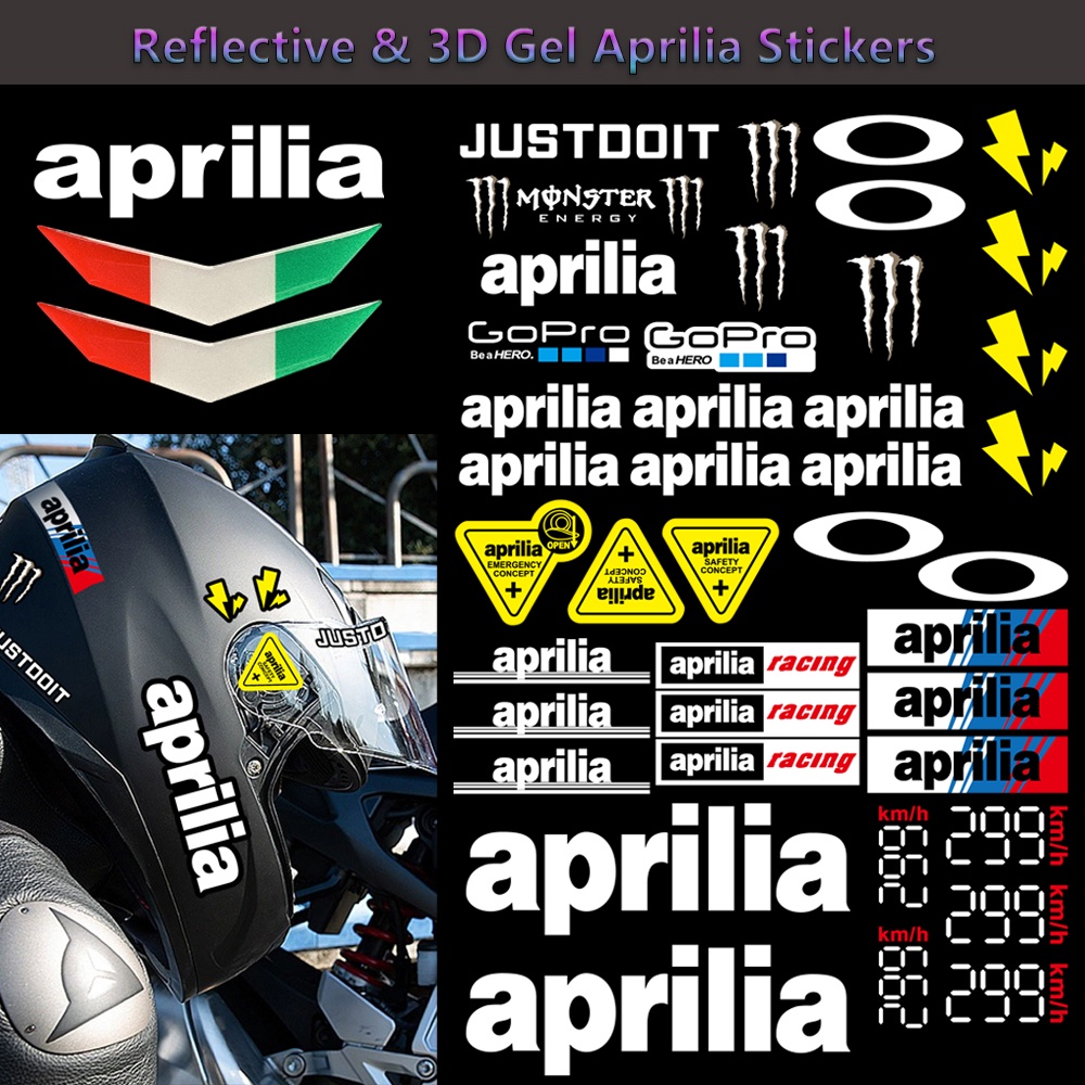 Reflective Aprilia Motorcycle Decals Tank Helmet Body Stickers for ...