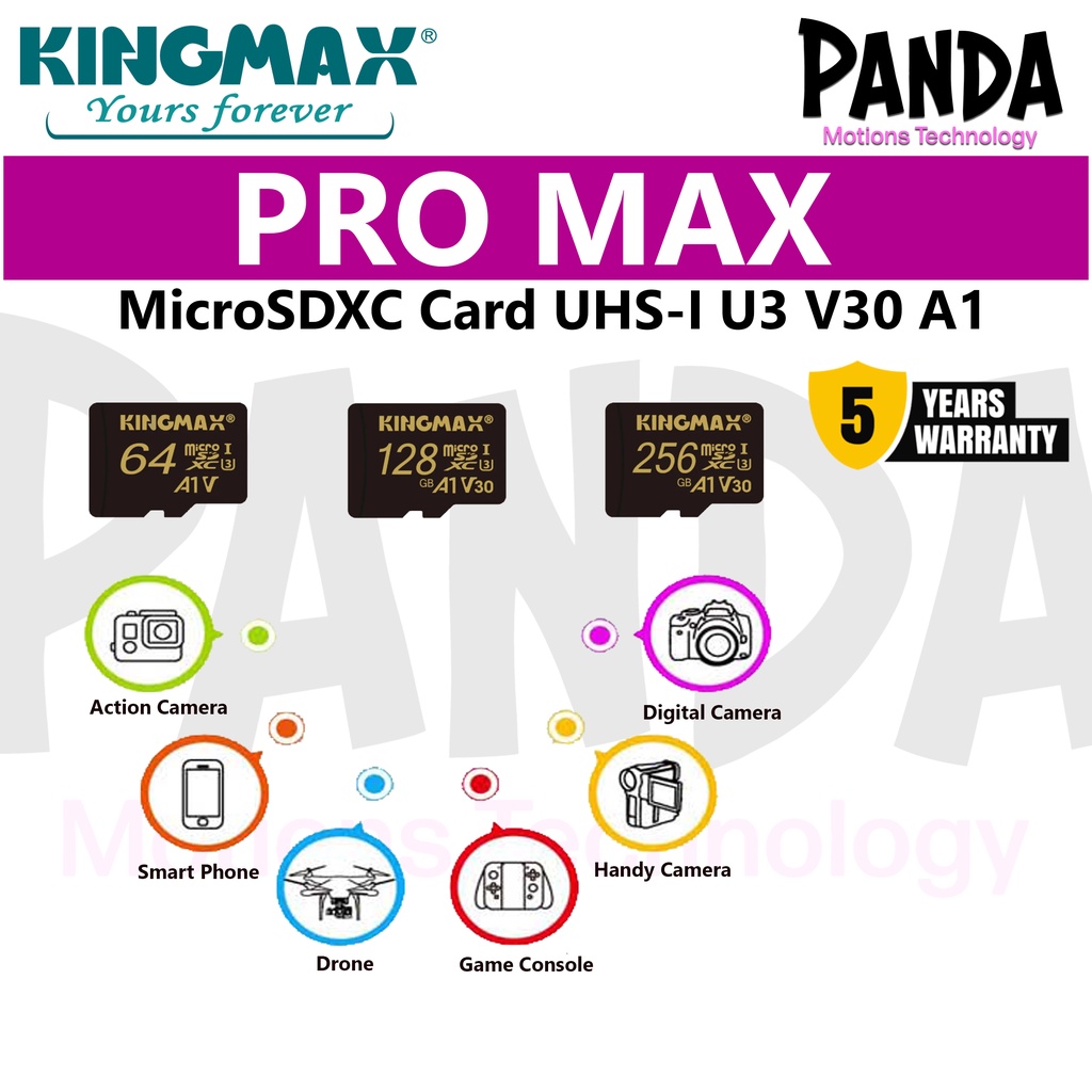 Kingmax Pro Max MicroSDXC Card UHS-I U3 V30 A1 with Adapter | Shopee ...