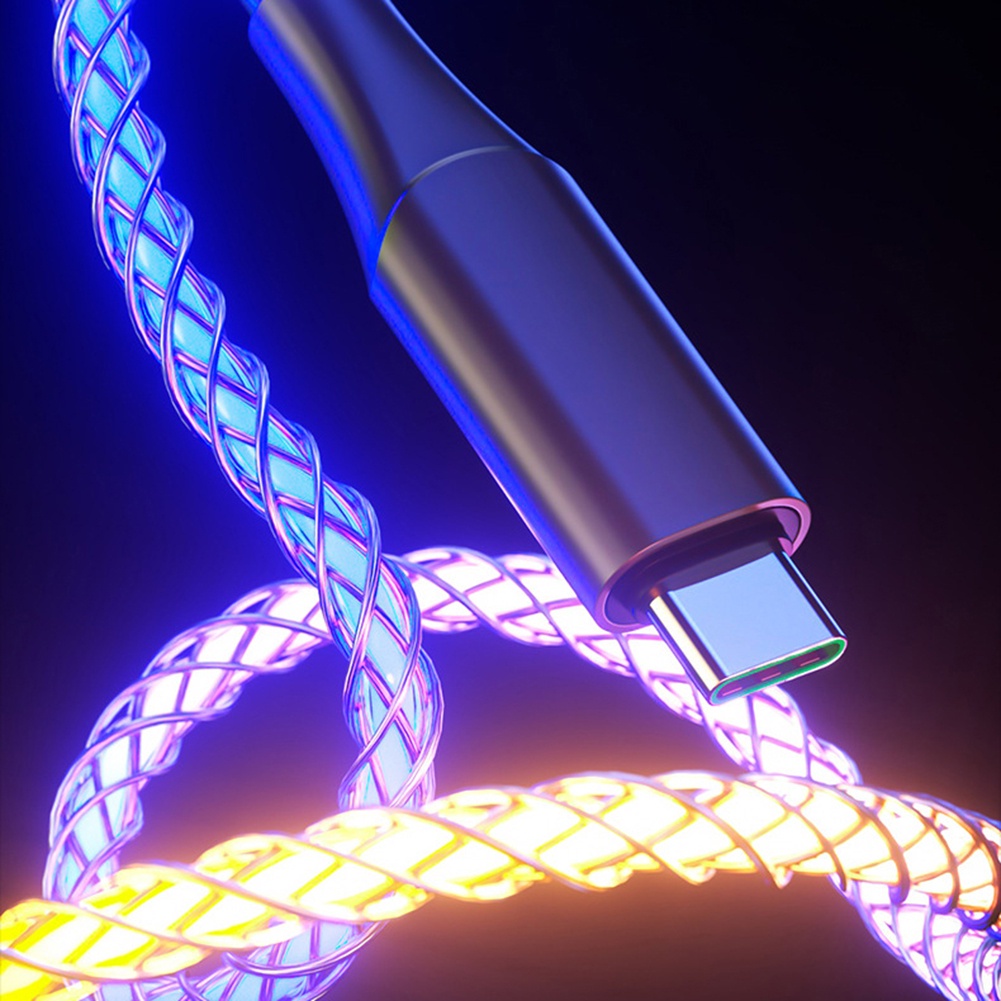 New Arrive 3 In 1 LED Flowing Light USB Cable 1.2M Fast Charging Car ...