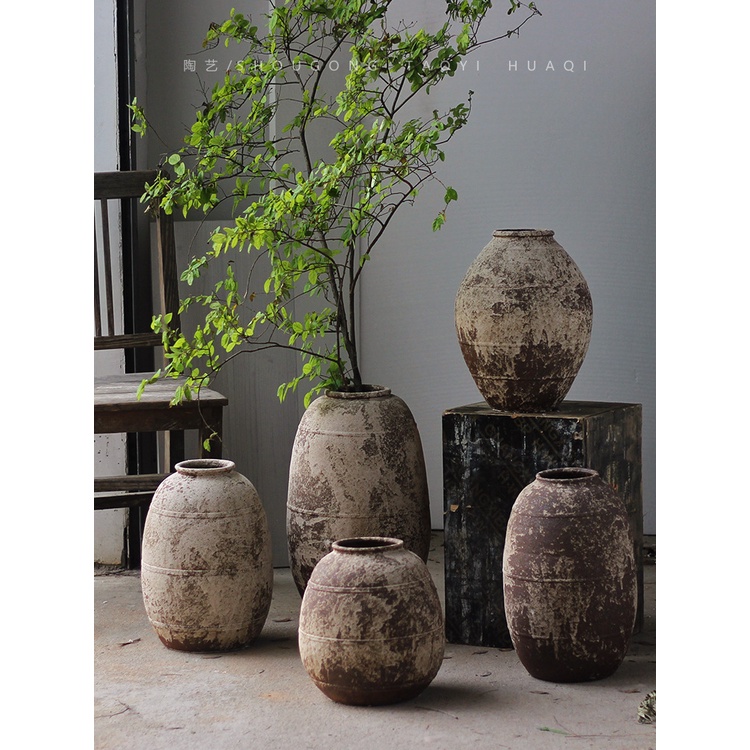 Silent Style Retro Vase Stoneware B & B Pottery Pot New Chinese Style ...