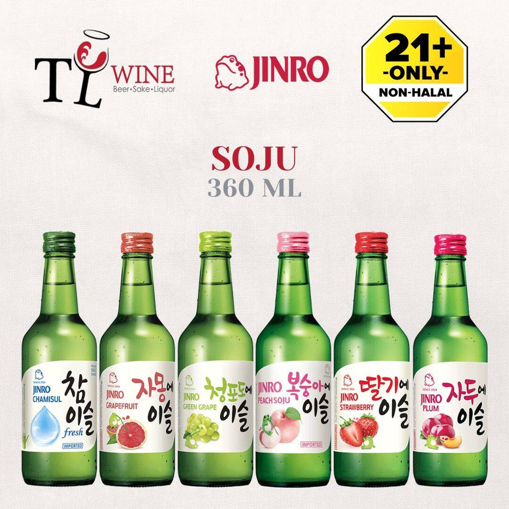 Jinro Soju 360ml Various Flavours (Alc: 13- 17%) (100% Original, Duty paid) | Shopee Malaysia
