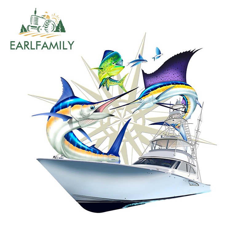 EARLFAMILY 13cm x 12.5cm for Offshore Billfish Funny Car Sticker Vinyl ...