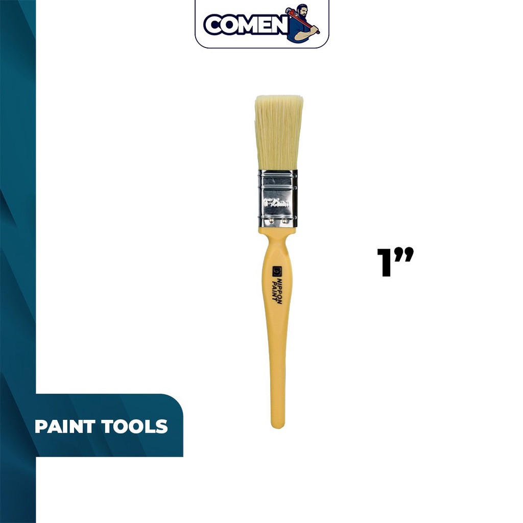 NIPPON PAINT Synthetic Filament Paint Brush 750 (1 Inch) Wooden Brush ...