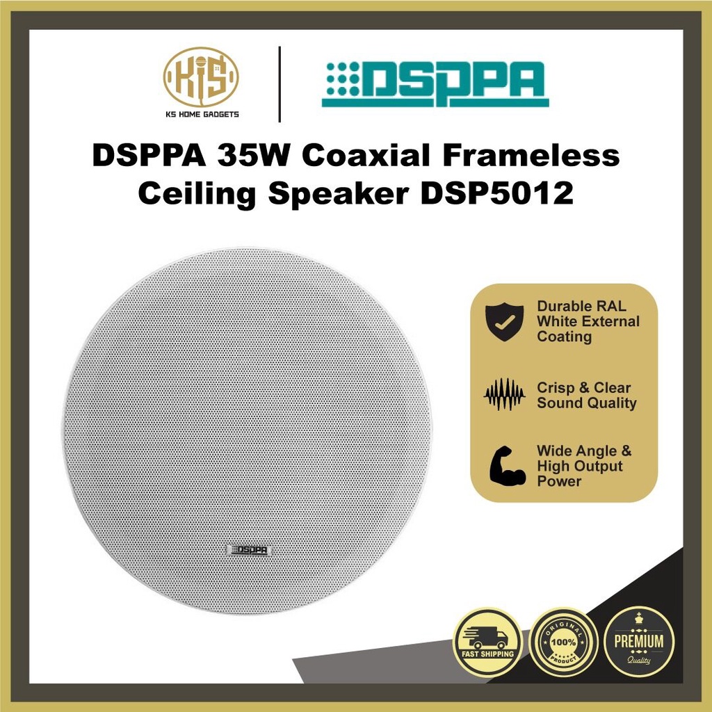 DSPPA DSP5012 35W Coaxial Frameless Ceiling Speaker | Shopee Malaysia