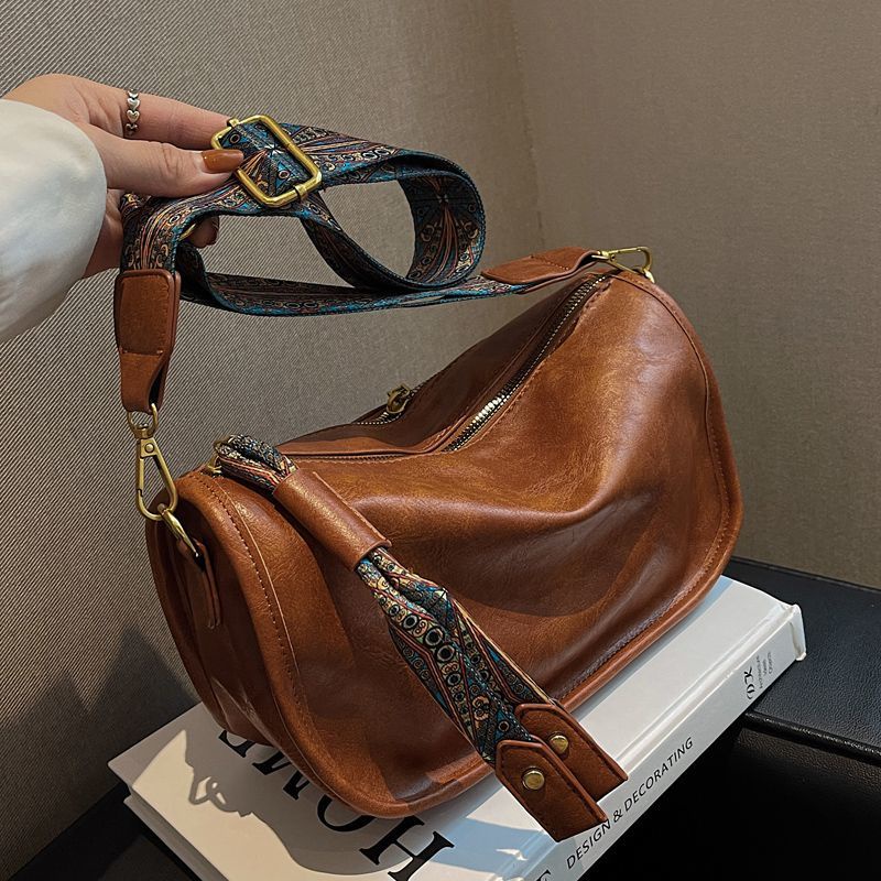Bag Women Large Capacity Shoulder Bag Fashion Wide Shoulder Strap ...