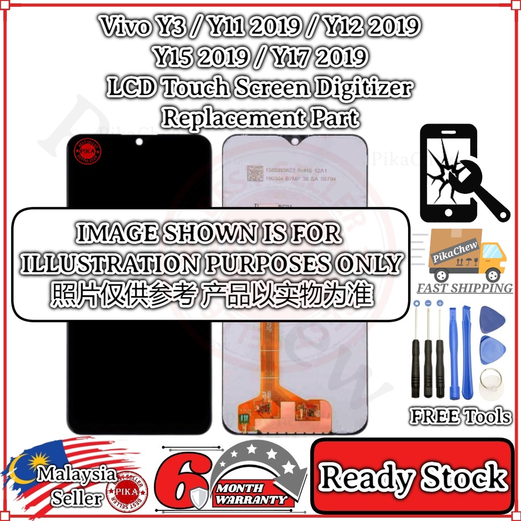 PIKA Compatible with Vivo Y3 / Y11 2019 / Y12 2019 / Y15 2019 / Y17 2019 LCD Touch Screen ...