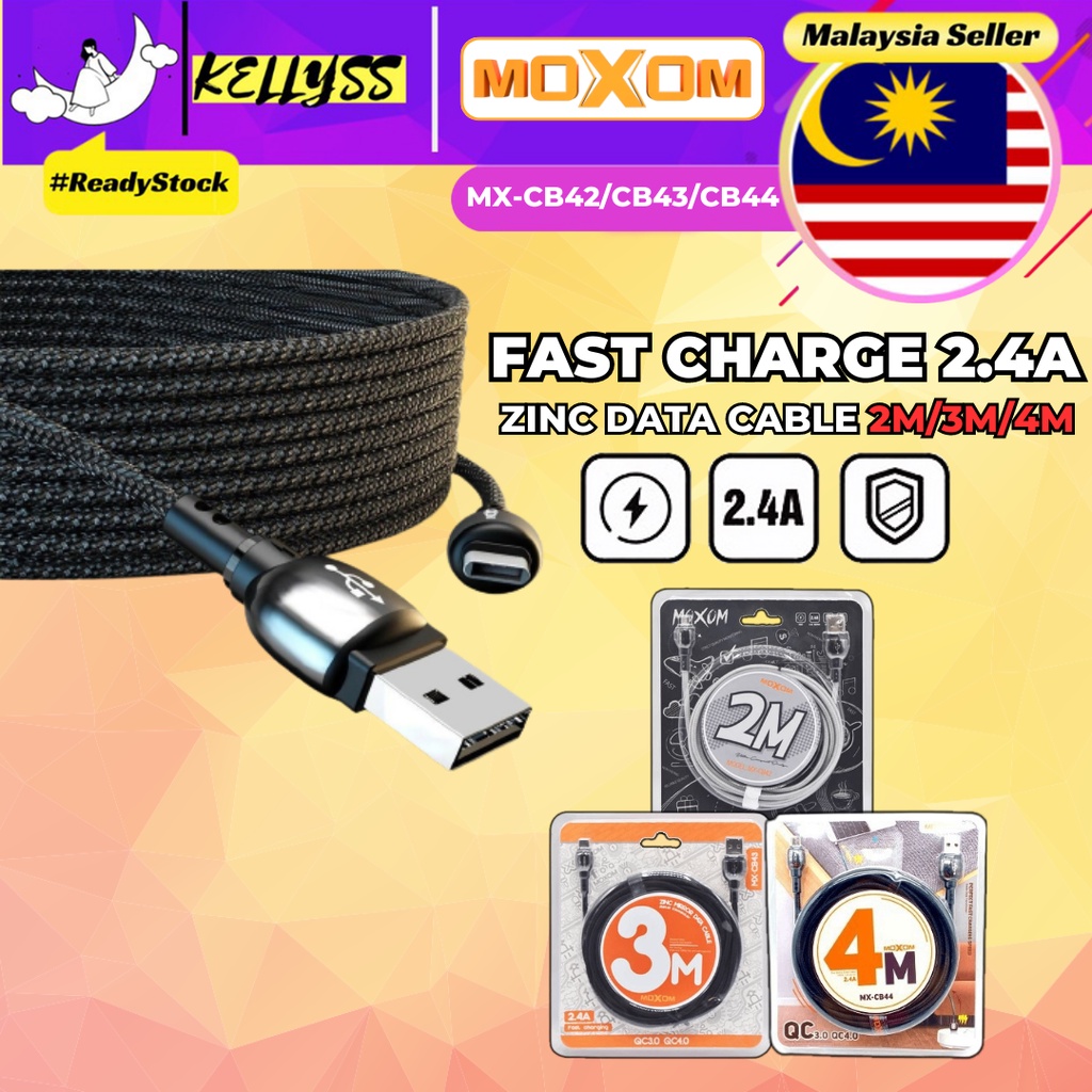 Moxom Data Cable Fast Charge 2m Cable 3m Cable 4m Cable Micro Type-C ...