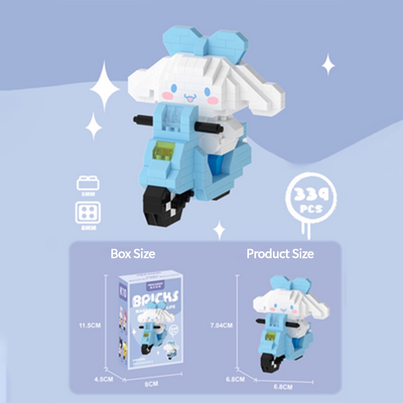 StellaLou Building Blocks Toy Kuromi Mickey Mouse Cartoon Small Particle Building Block Kid ...