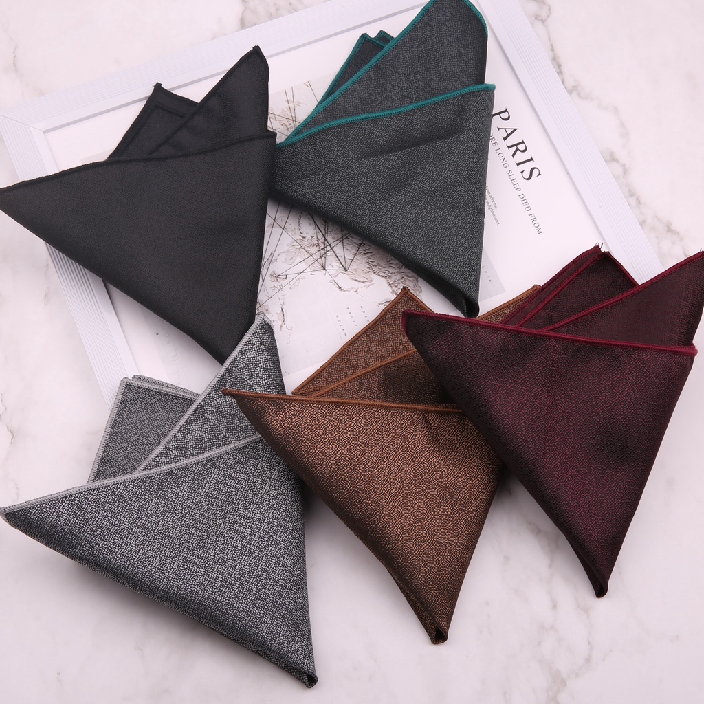 23*23CM Classic Versatile Men's Green Dark Red Black Solid Polyester ...