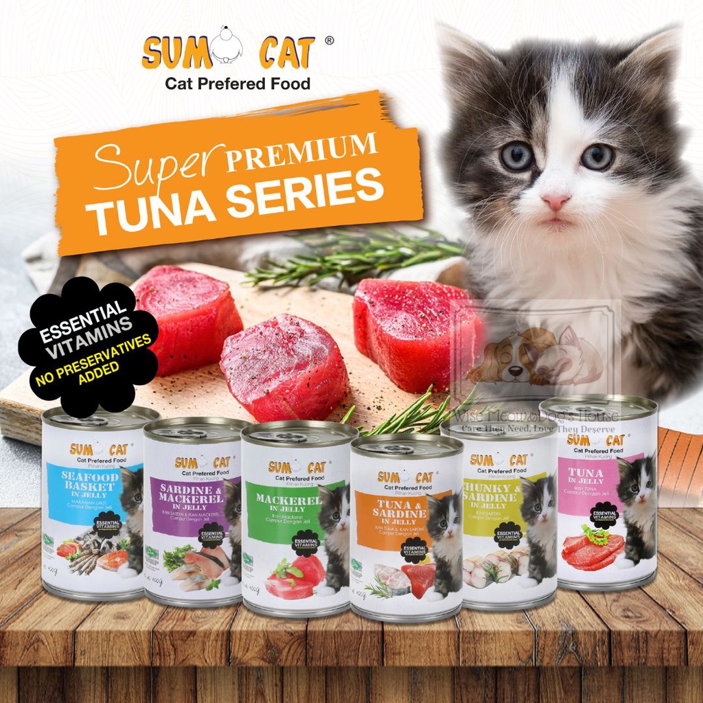 Sumo Cat Premium Canned Food Wet Foo For Cats & Kittens 400g - Tuna ...