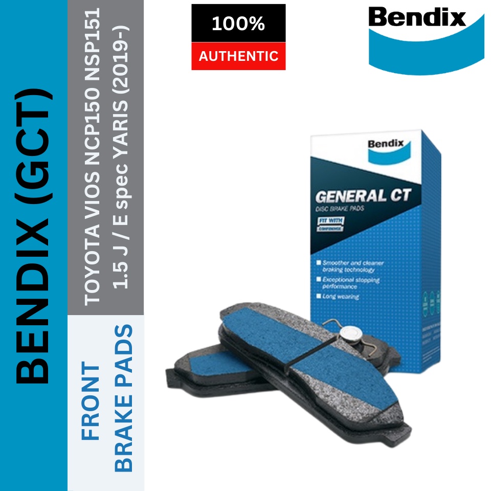 BENDIX GENERAL CT FRONT BRAKE PAD TOYOTA VIOS NCP150 NSP151 1.5 J / E ...