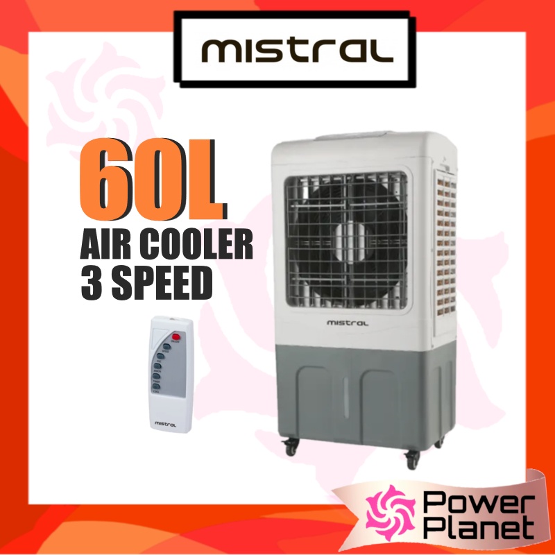 Mistral 60L Air Cooler MAC610 LED Display 3 Speed Control Penghawa ...
