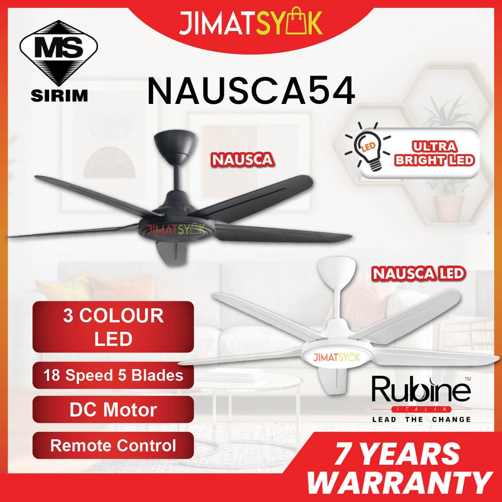 RUBINE NAUSCA Series 54" 5 Blades 18 Speed DC Motor with Remote Control RUBINE NAUSCA Ceiling ...