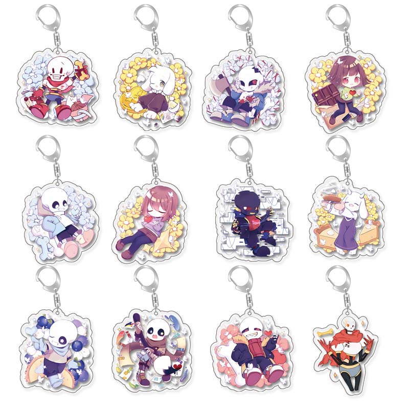 Anime Game Undertale Sans Keychain Flowey Papyrus Asriel Car Keychains ...
