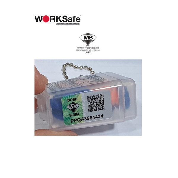 WORKSAFE TRI-FLANGE PLUGS, CORDED IN BB BOX W CHAIN, SNR 31DB, NRR 25DB ...