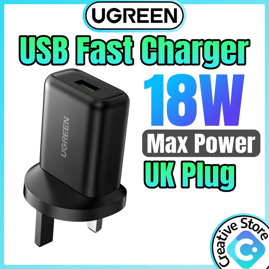 Original UGREEN usb charger fast charging 18W chargers kepala charger ...