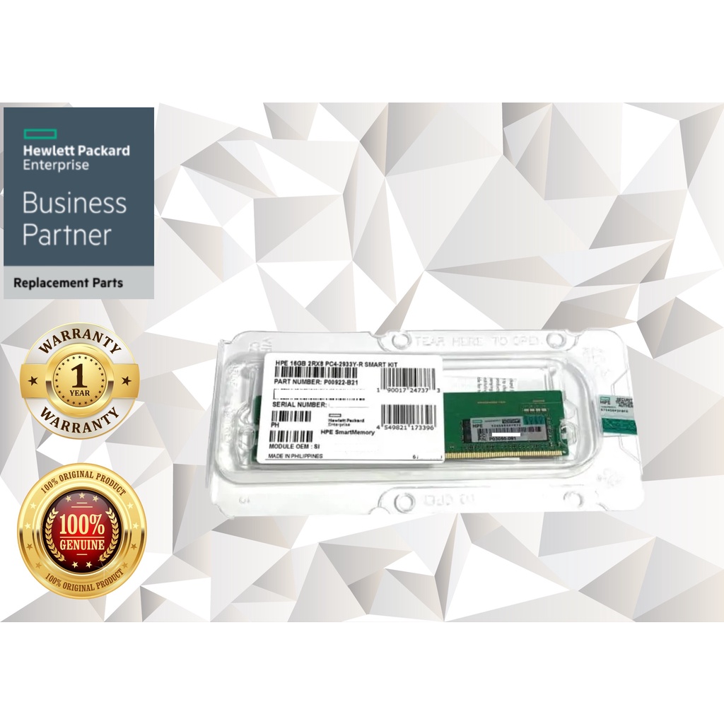 HPE 16GB 2Rx8 PC4-2933Y-R Smart Kit (P00922-B21 / P06188-001 / P03050 ...