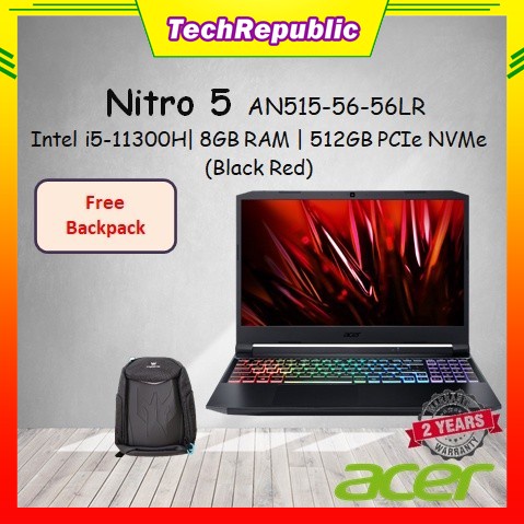 ACER Nitro 5 Gaming Laptop - Black Red | Intel i5-11300H + Nvidia GTX ...