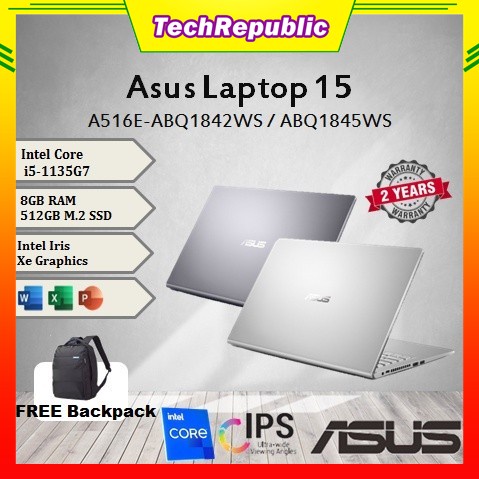 ASUS A516E-ABQ1842WS / ABQ1845WS LAPTOP ( Intel I5-1135G7,8GB,512GB SSD ...