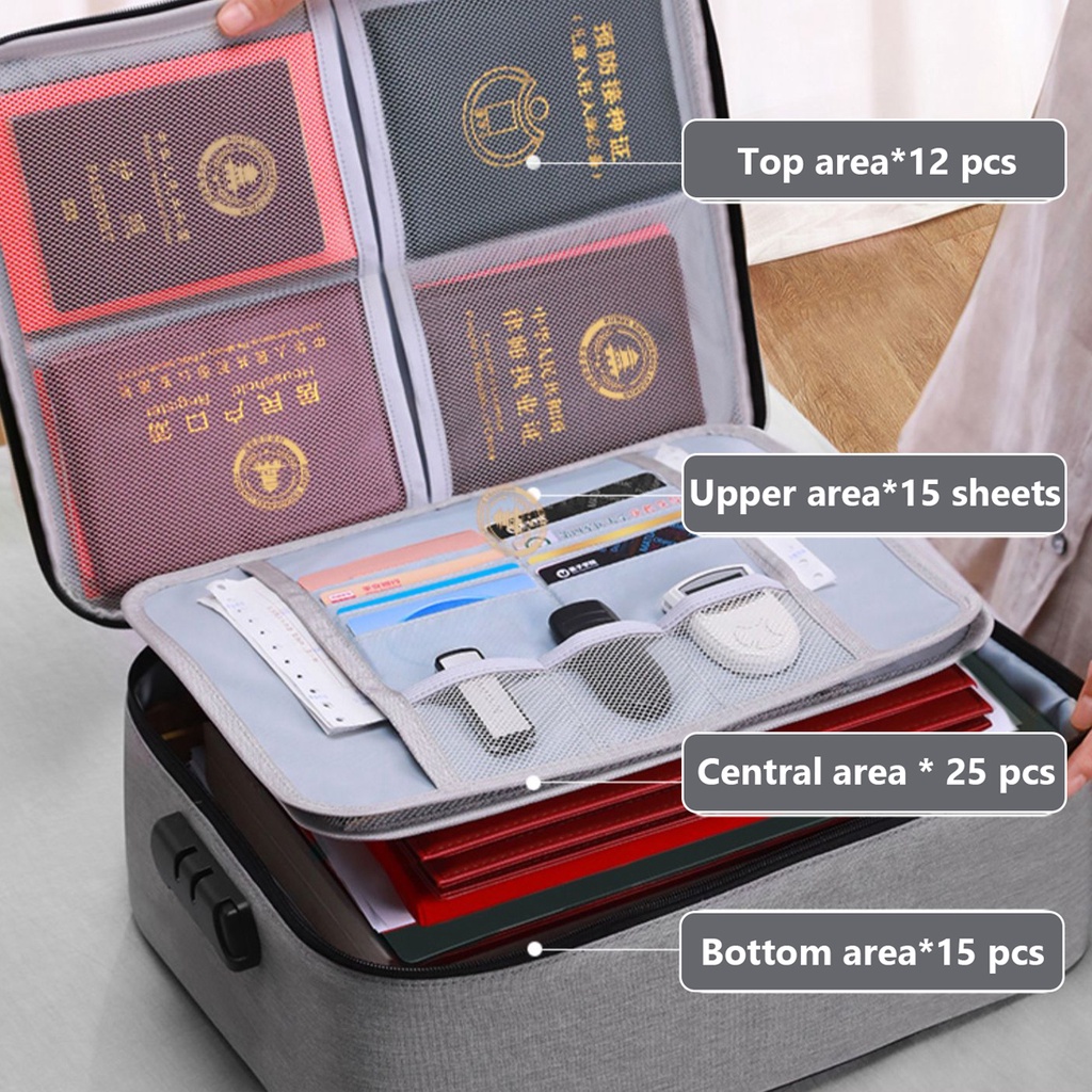 Large-capacity password bag multi-function document bag document bag ...