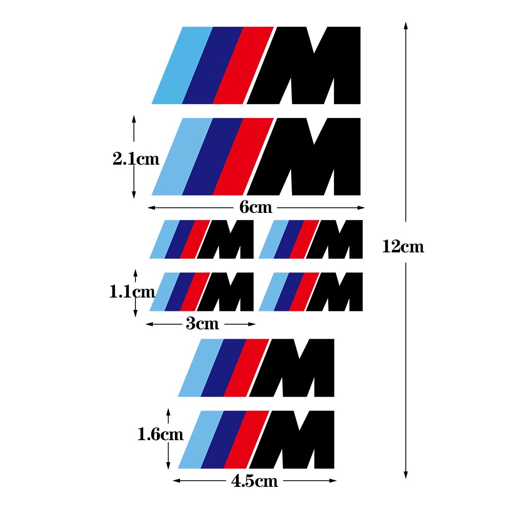 BMW Brake Calipers Reflective Stickers Personality 3-color M Logo Car ...