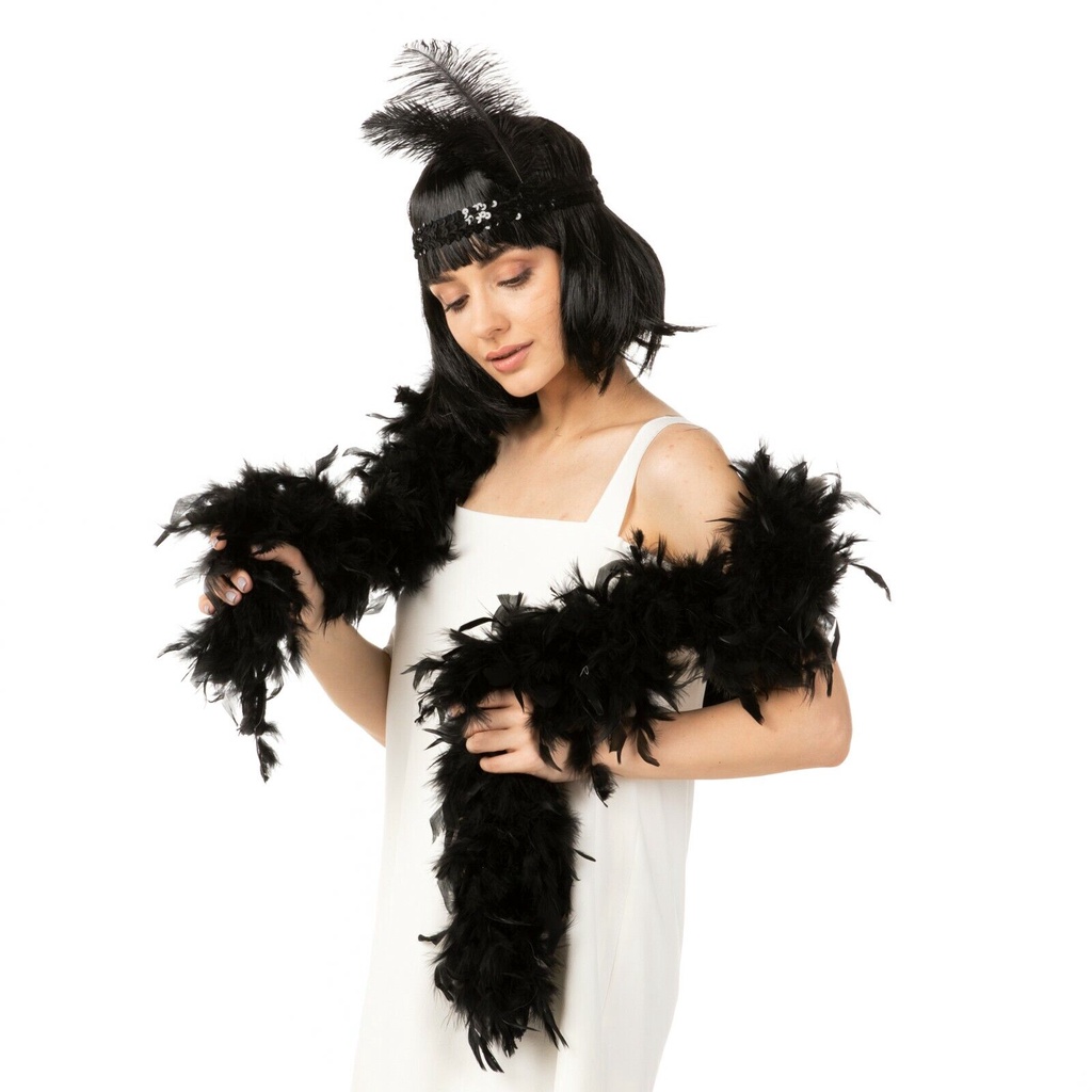 80G Luxury Feather Boa Dance Burlesque Fancy Dress 2M Thick Costume ...