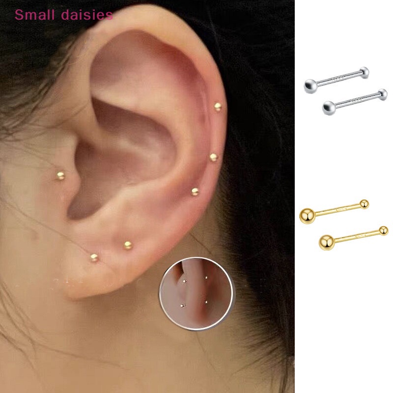 [Small daisies] 2 Pcs Minimalist Small Bead Stud Earrings for Women ...