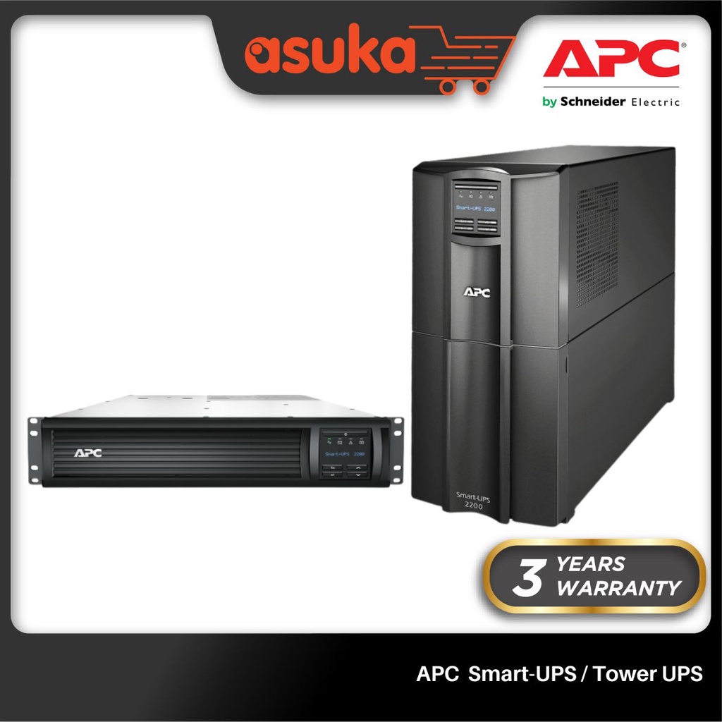 APC SMT2200I / SMT2200IC Smart-UPS 2200VA LCD 230V Tower UPS / SMT2200RMI2U / SmartConnect 230V ...