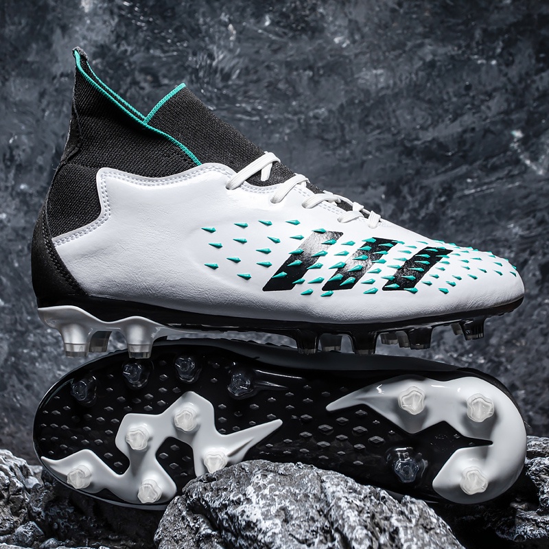Ready Stock Large Size 35-46 Long Spike Football Boots High-Top Long ...
