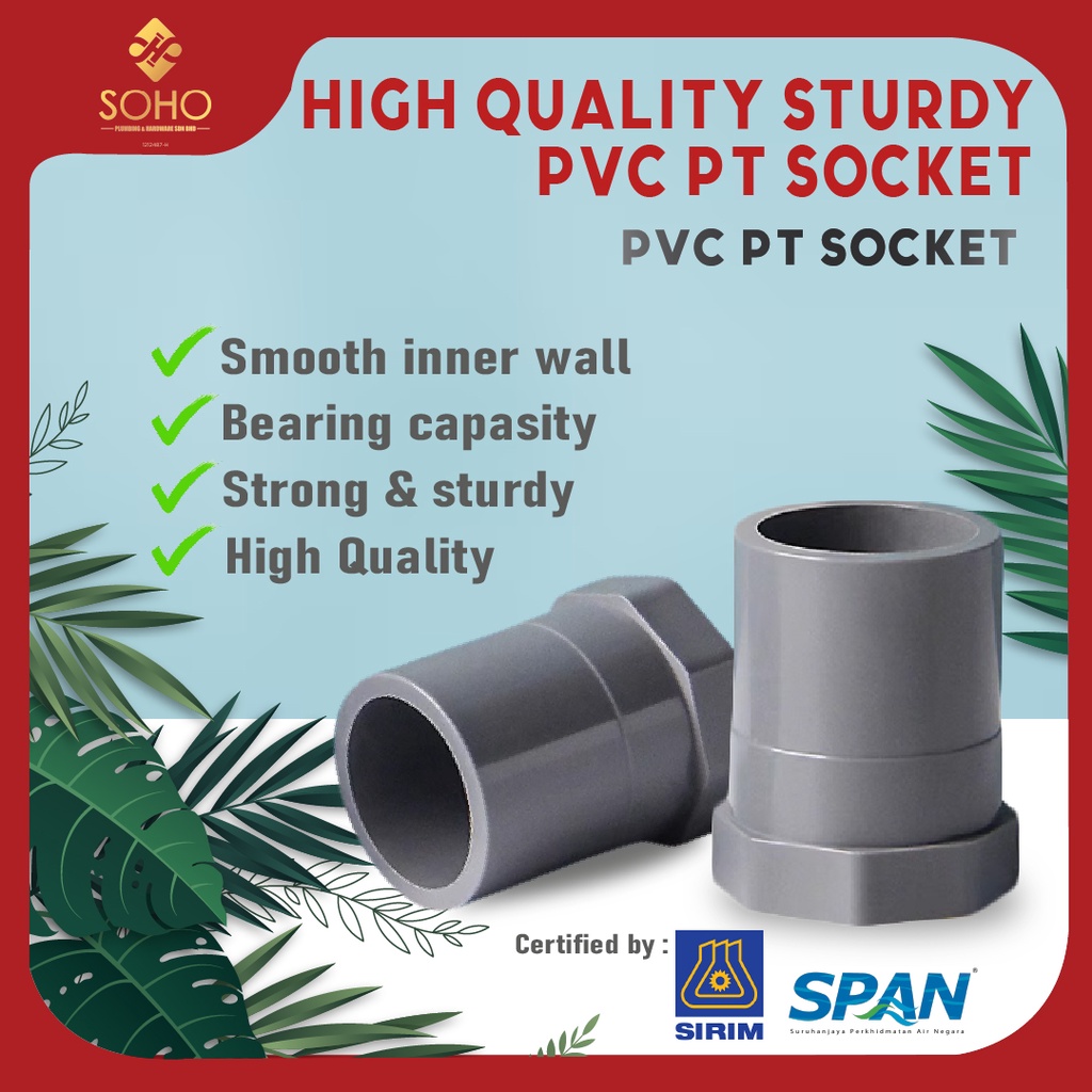 PVC PIPE FITTING Brass Threaded PVC PT GREY Fitting Water Pipe ...