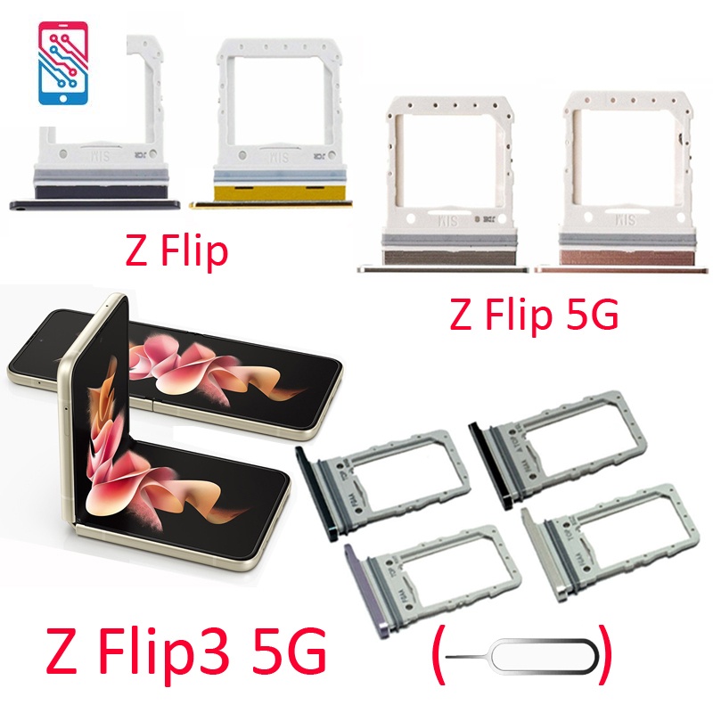 Original Sim Card Tray Slot For Samsung Galaxy Z Flip 3 5G Phone New ...
