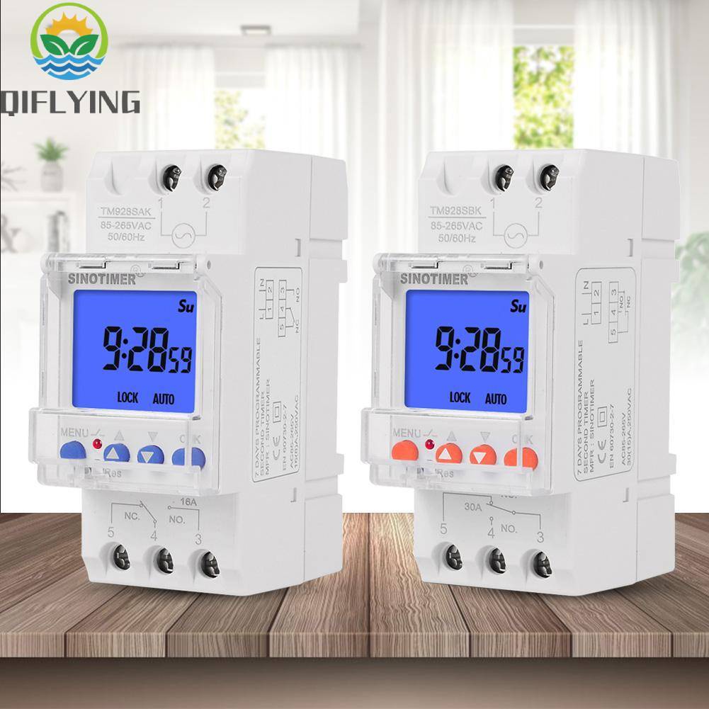 Weekly Programmable Digital Timer Switch Lcd Time Relay Din Rail Mount Shopee Malaysia