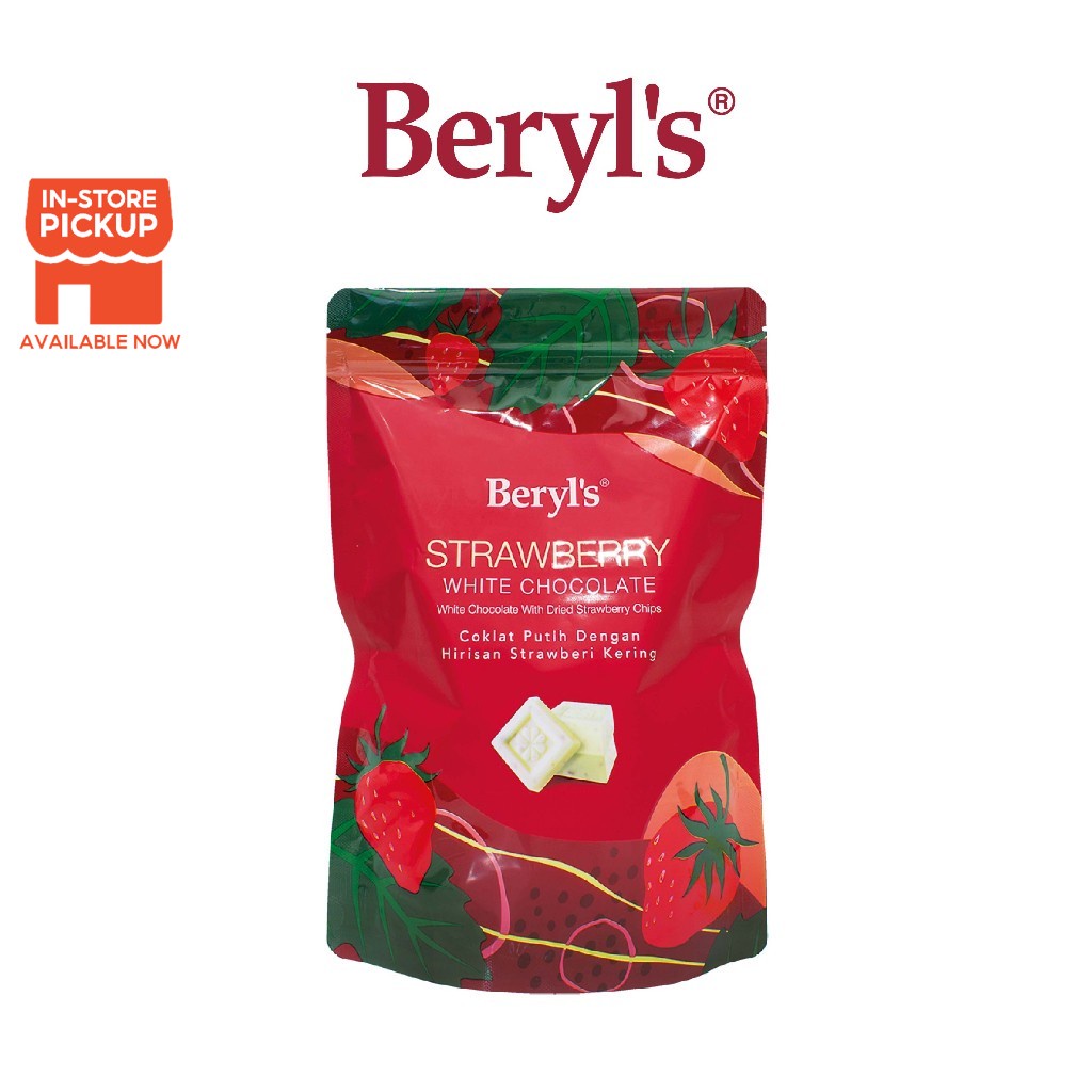 Beryl's White Chocolate With Dried Strawberry Chips (280g) | Shopee ...