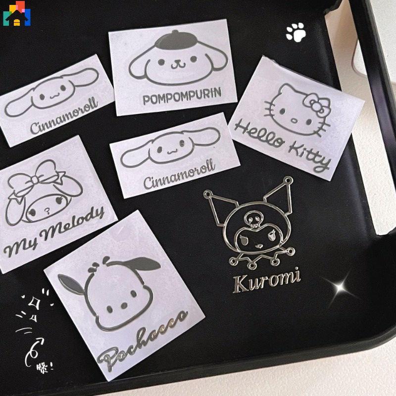 Japanese Cute Silver Cartoon Sanrio Metal Texture Sticker Creative ...