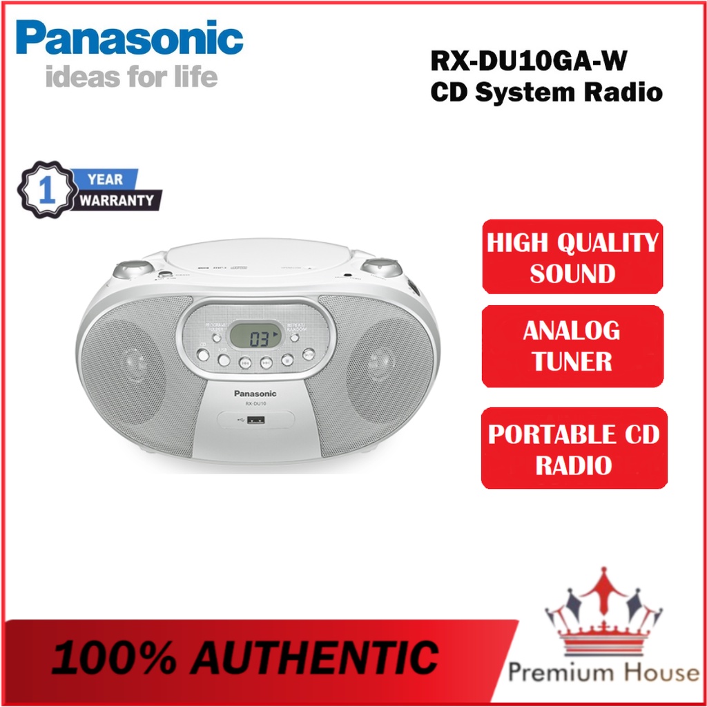 Panasonic RX-DU10 Portable CD USB MP3 Radio Player RX-DU10GA-W | Shopee ...